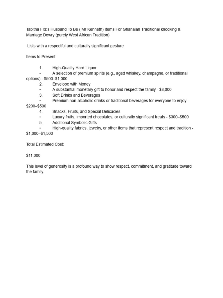 Tabitha - PDF Dowry | PDF