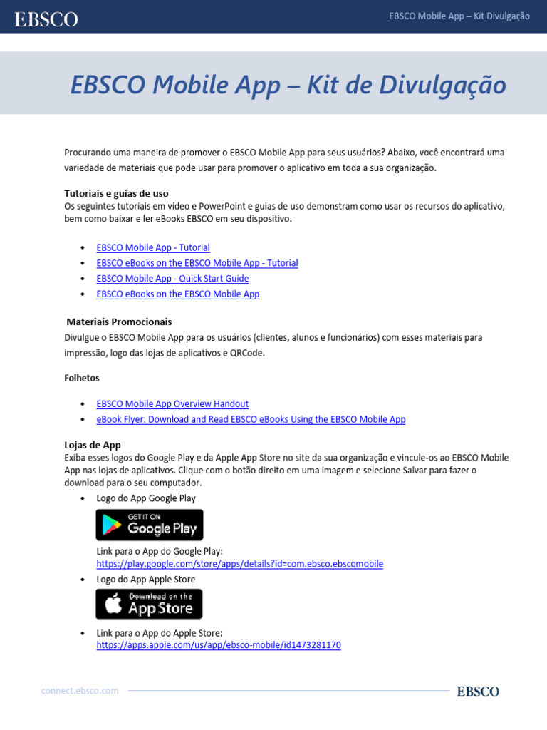 PT - BR - EBSCO Mobile App - Kit Divulgação | PDF | Celulares ...