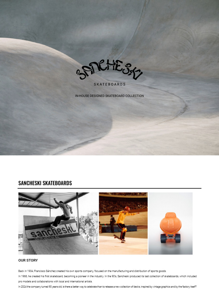 Sancheski Skateboard Collection 2024 | PDF | Wheeled Vehicles | Boardsports