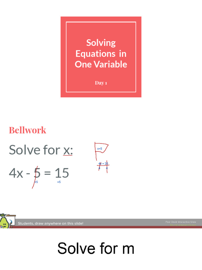 One-Variable Equation Solutions | PDF