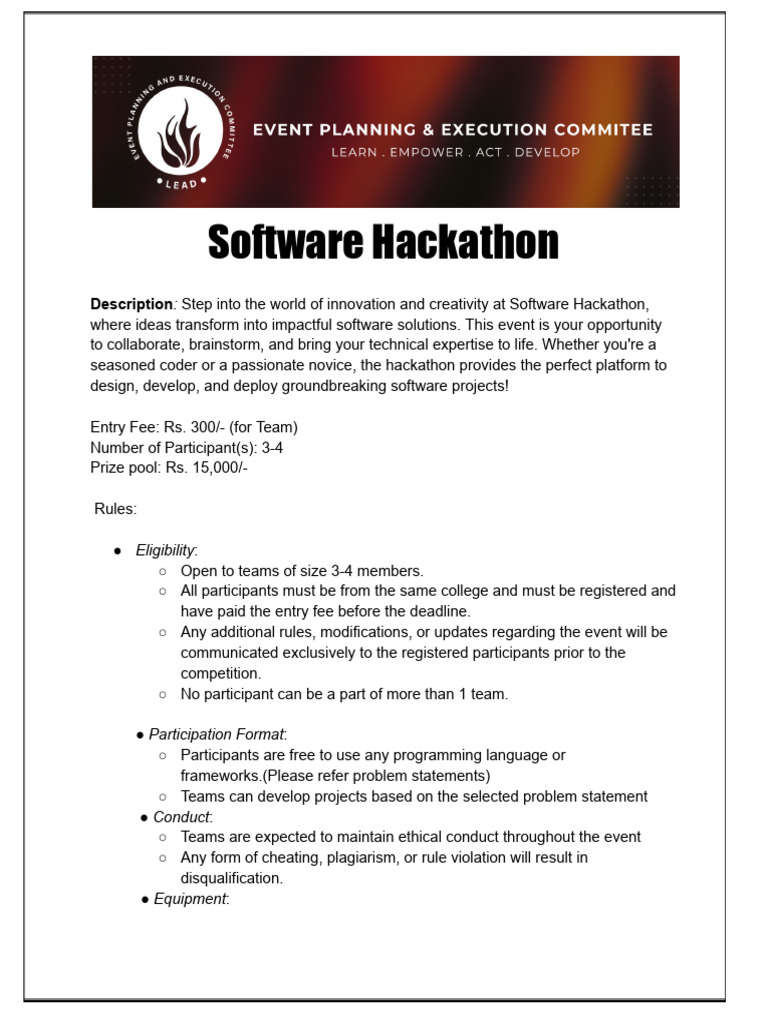Crescendo'25 Software Hackathon Rules | PDF | Information Technology | Software Engineering