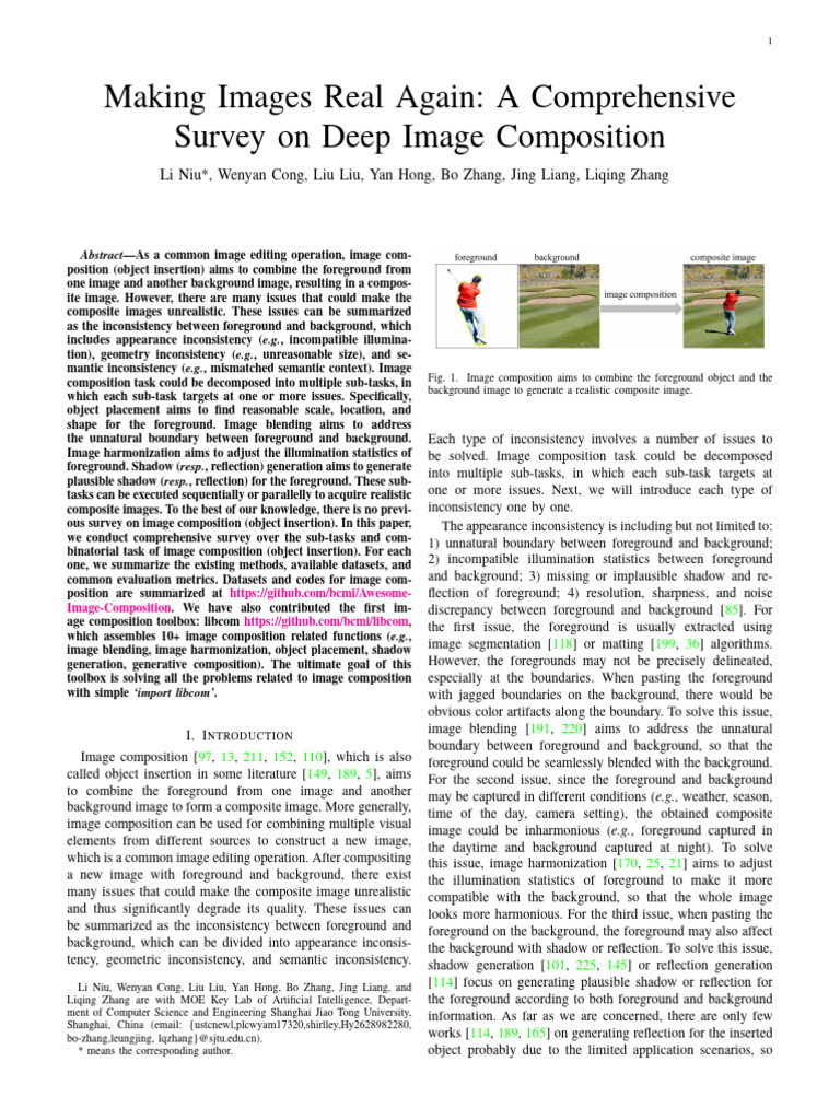 Making Images Real Again: A Comprehensive Survey On Deep Image Composition | PDF | Image ...