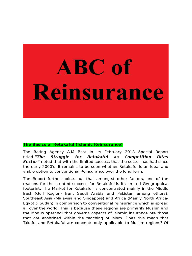 The Basics of Reinsurance | PDF | Reinsurance | Insurance