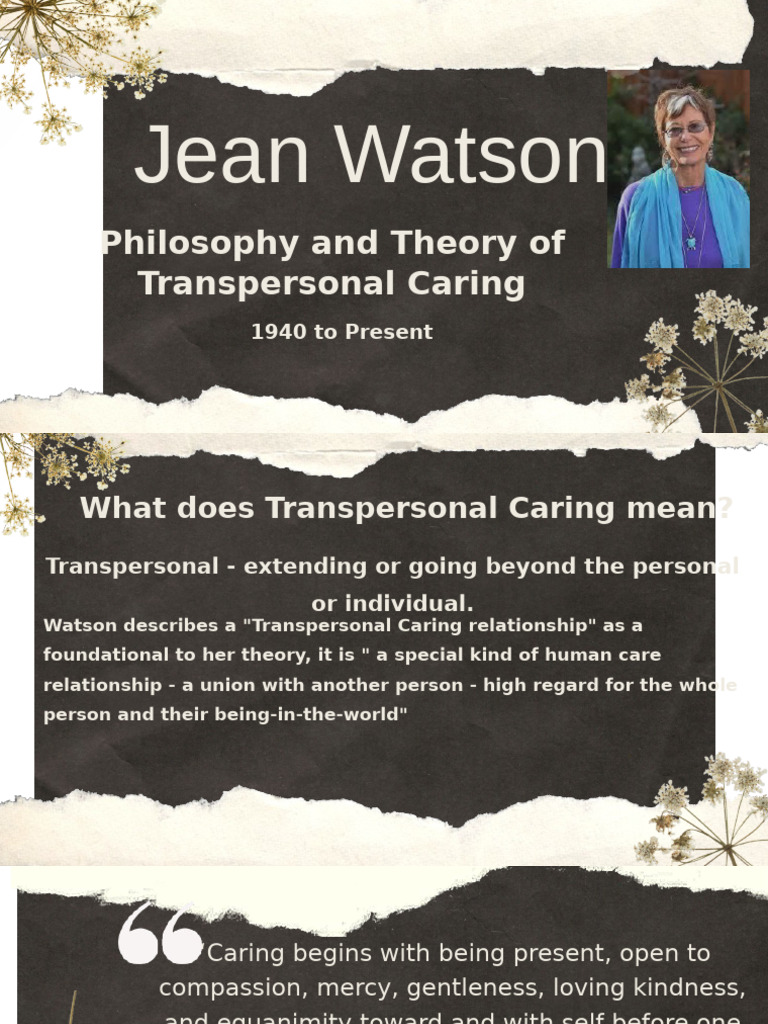 TFN Reporting Jean Watson 1 | PDF | Nursing | Psychology