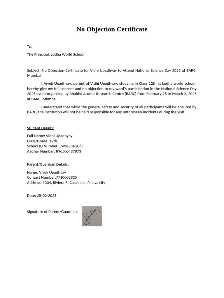 NOC - Students Sample | PDF