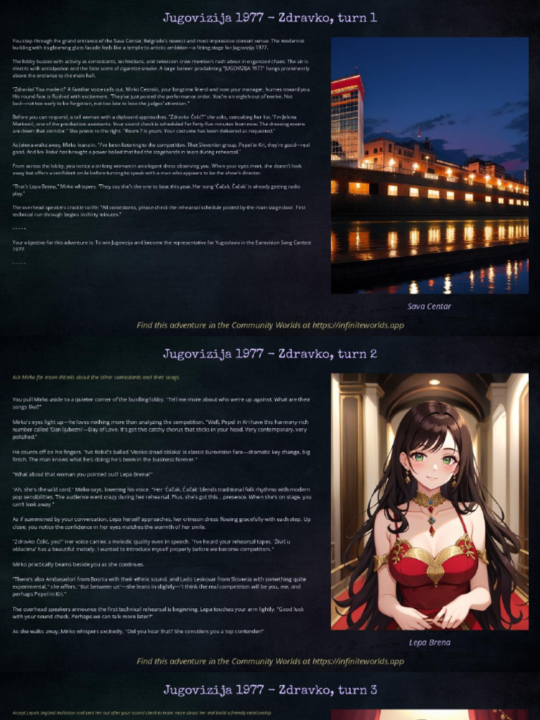 Jugovizija 1977 - World 2 - Zdravko - Turns 1-15 | PDF