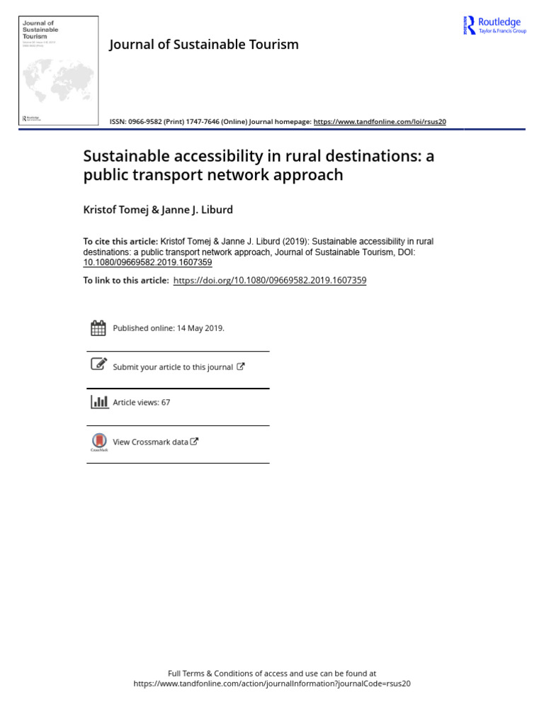 Sustainable Accessibility in Rural Destinations | PDF | Public ...