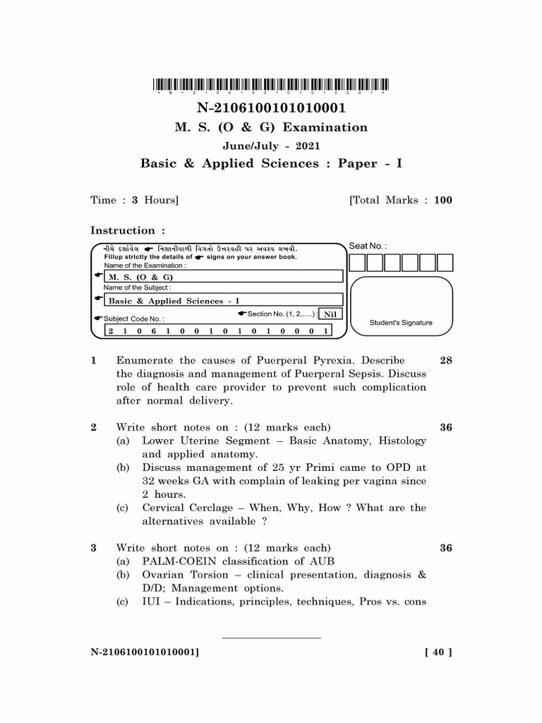 N-2106100101010001 M. S. (O & G) Examination June - July - 2021 Basic ...