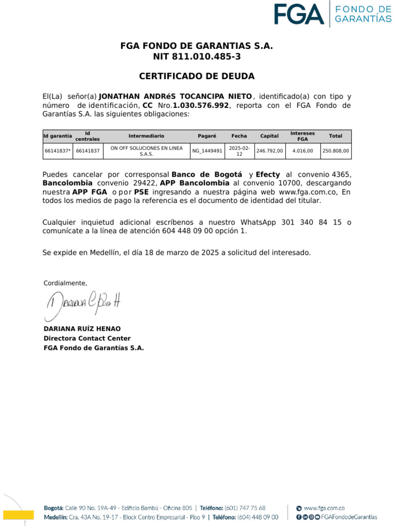 Certificado-Deuda 12 | PDF