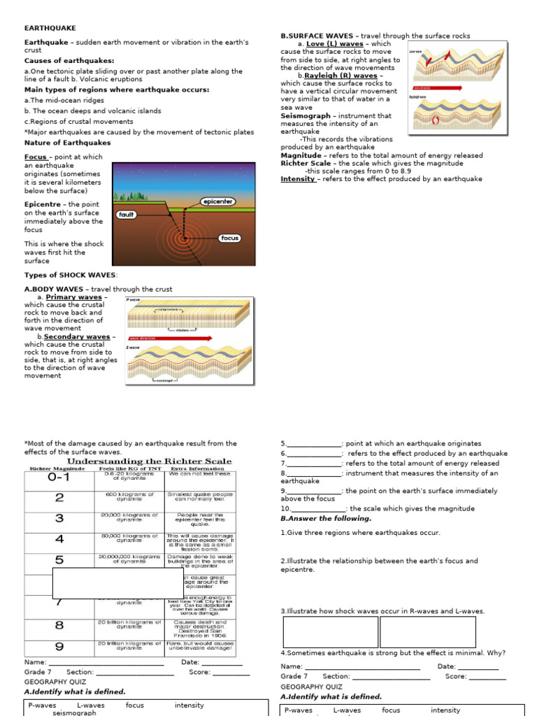 Understanding Earthquakes for Grade 7 | PDF | Earthquakes | Geophysics