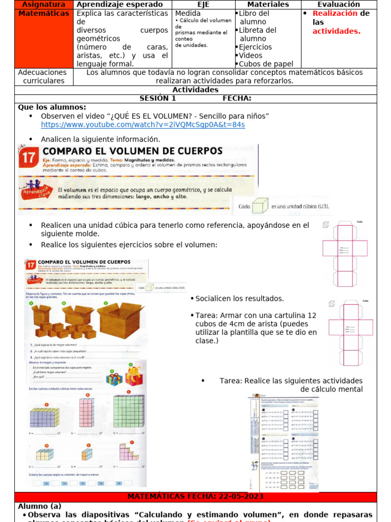 Cálculo del Volumen en Geometría | PDF