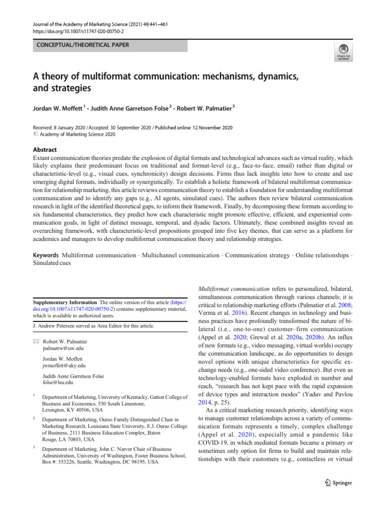 Multiformat Communication Framework | PDF | Communication | Human ...