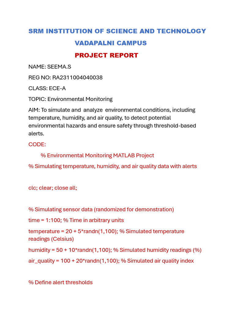 Matlab Project | PDF