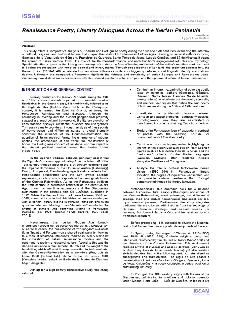 Iberian Renaissance Poetry Analysis | PDF | Poetry | Sonnets