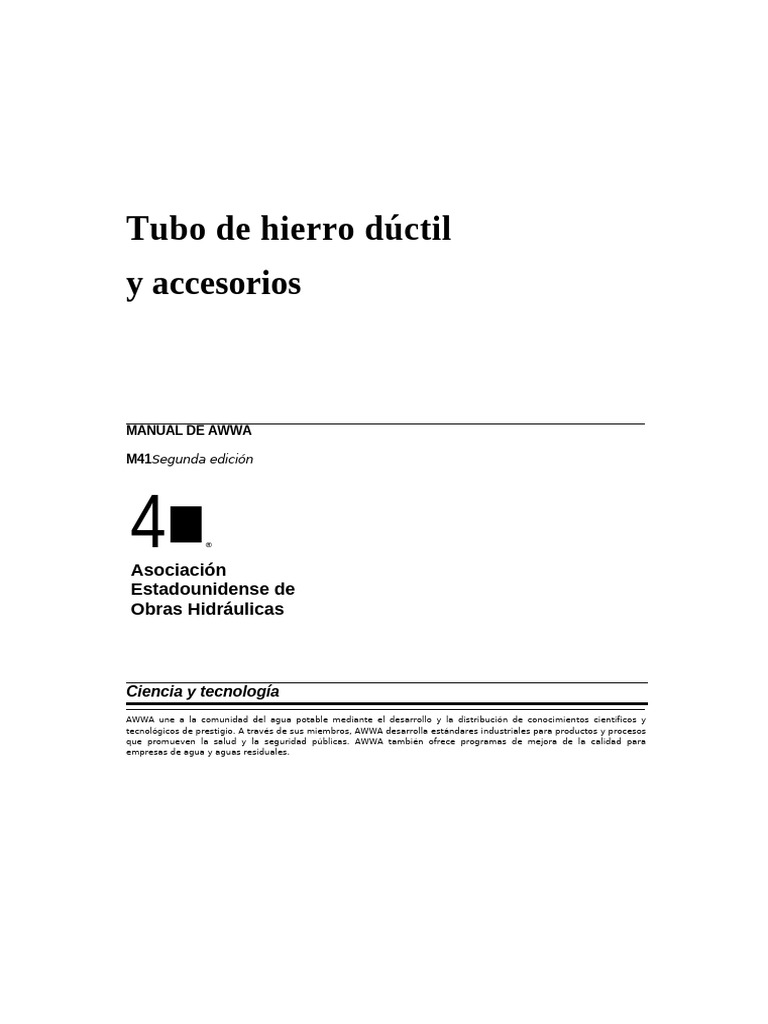 001 - Manual AWWA - M41 (01-30) 2.en - Es | PDF | Tubería (transporte ...