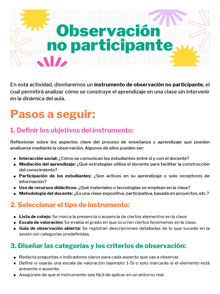 Observación no participante | PDF