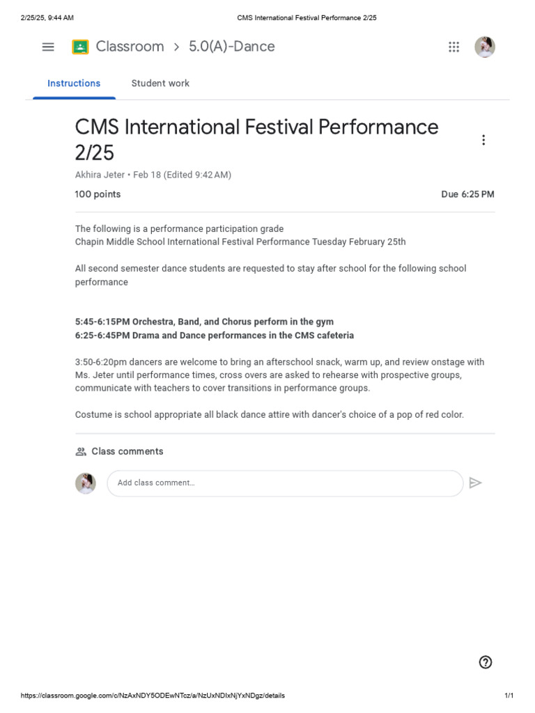 CMS International Festival Dance Info | PDF