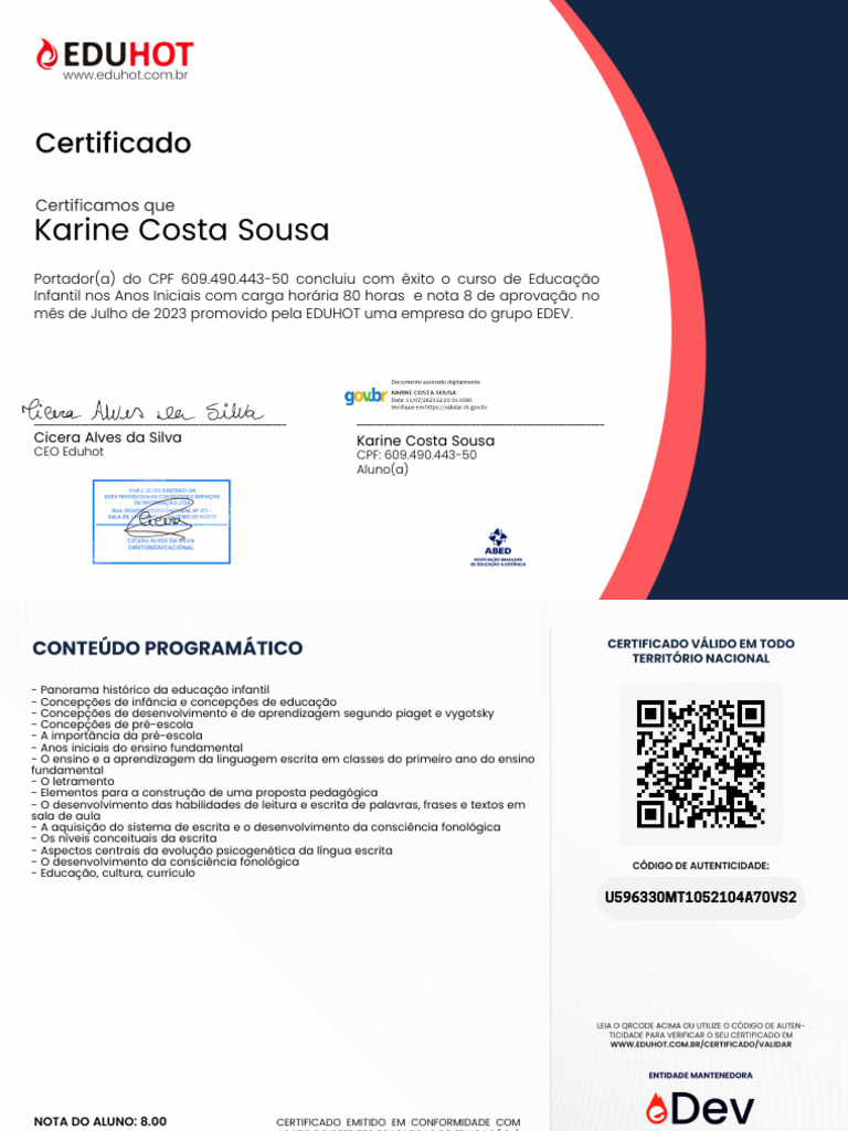 Certificado 1 Assinado | PDF