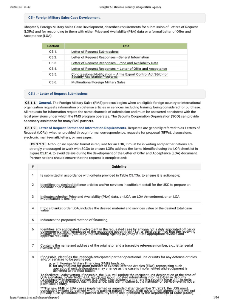 Chapter 5 - Defense Security Cooperation Agency | PDF | Military ...
