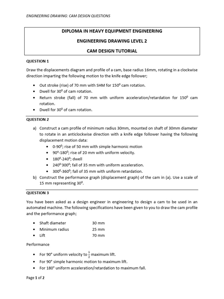 Cam Design Tutorial for Engineers | PDF | Acceleration | Mechanics