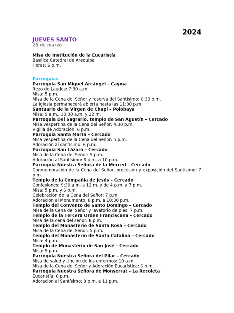 Jueves Santo | PDF | eucaristía | Adoración Cristiana Y Liturgia