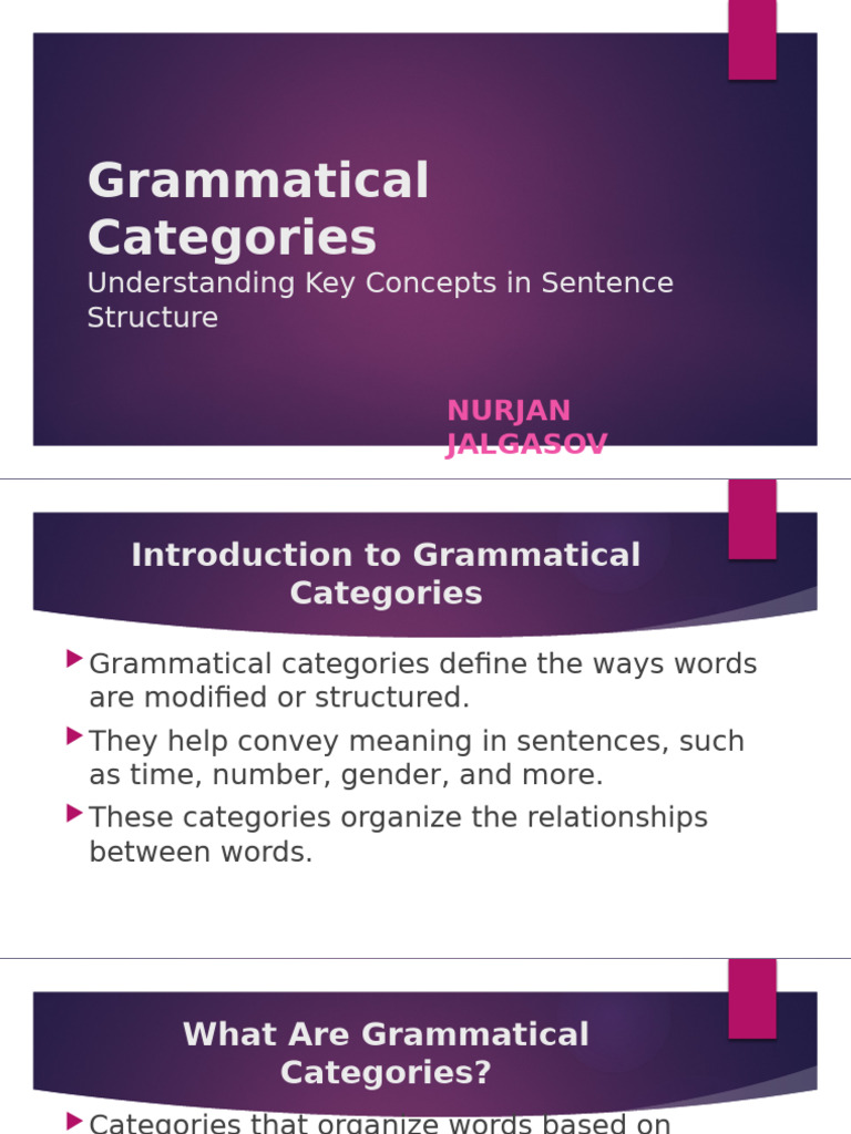 Understanding Grammatical Categories | PDF | Grammatical Number ...