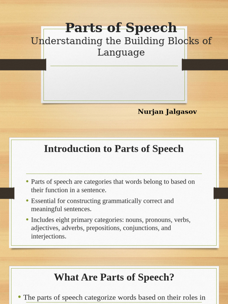 Lecture 5. Parts of Speech | PDF | Part Of Speech | Noun