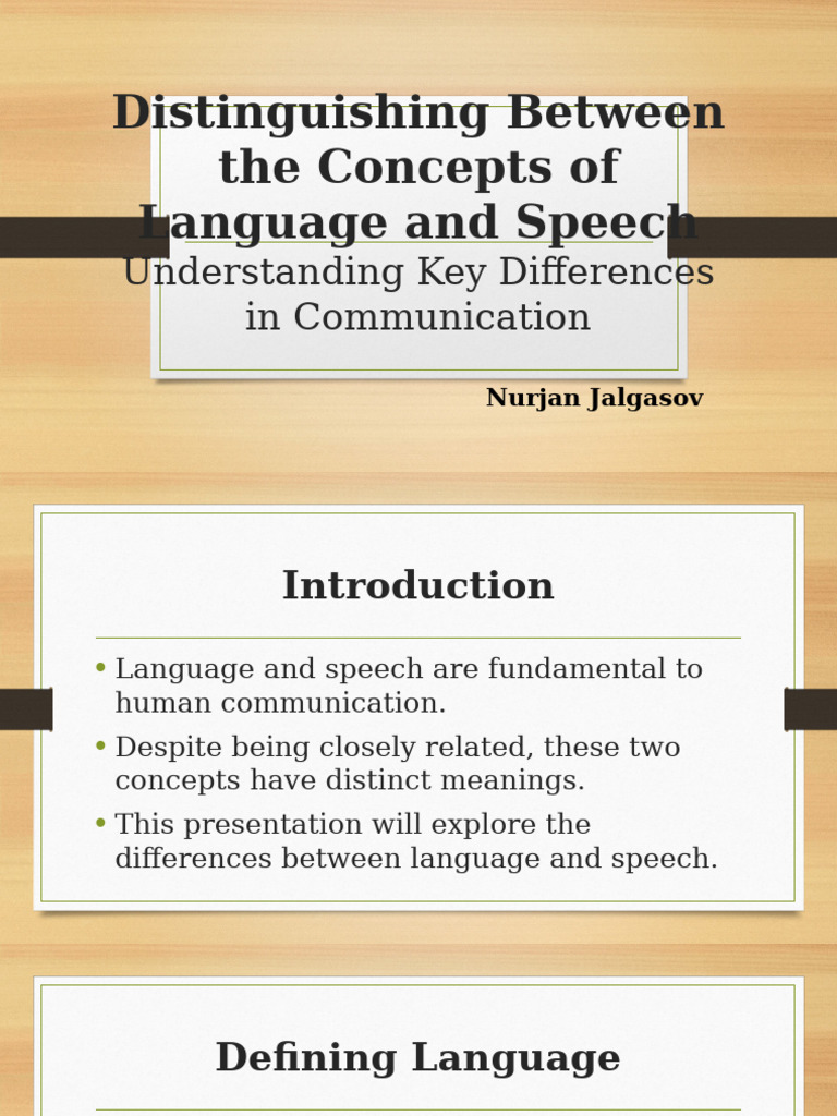 Language vs. Speech: Key Differences | PDF | Speech | Semantics
