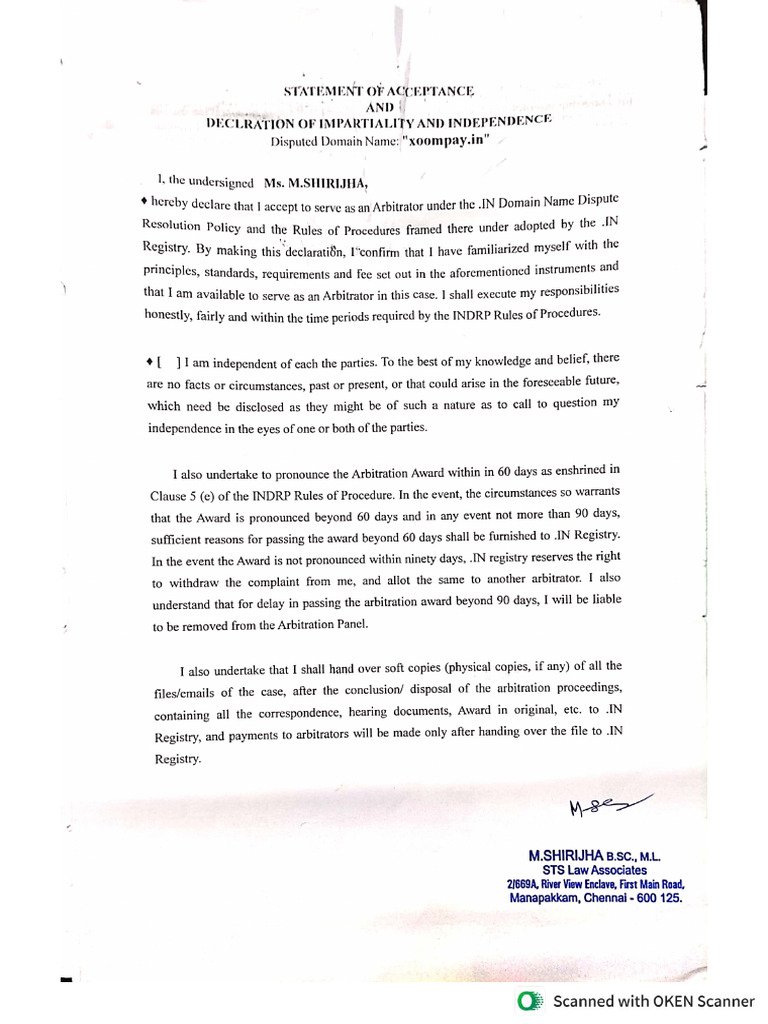 Statement of Acceptance | PDF