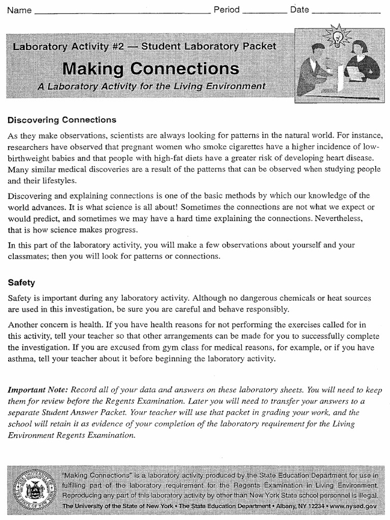(Template) Making Connections Lab Student | PDF