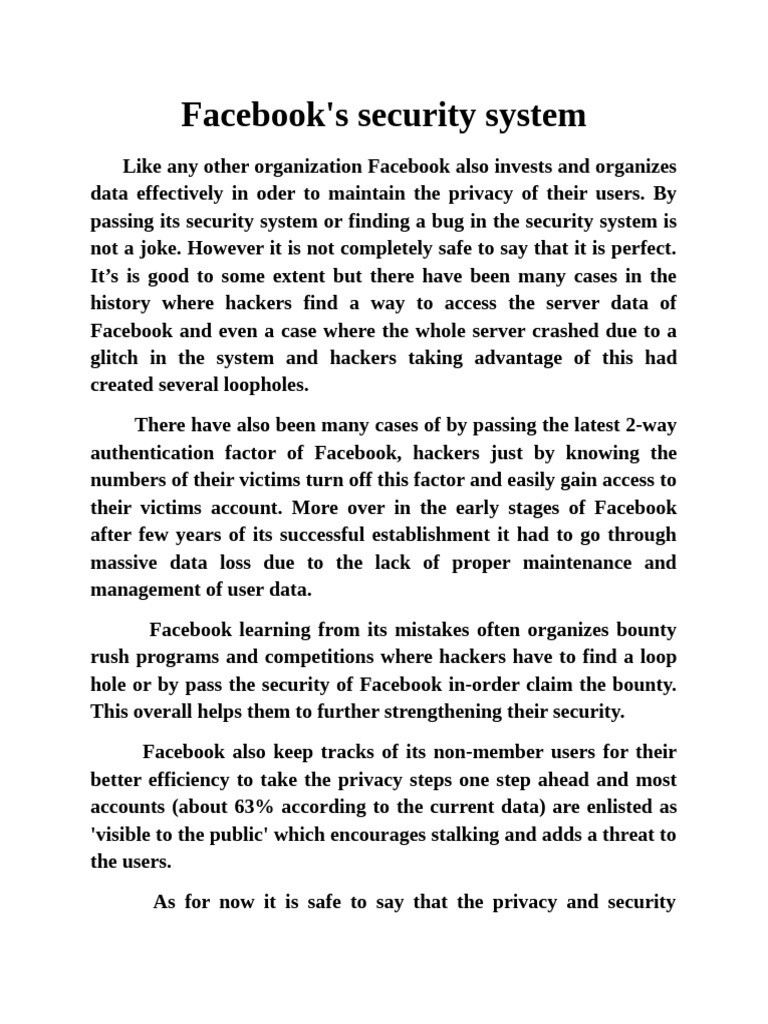 facebook secutity system | PDF