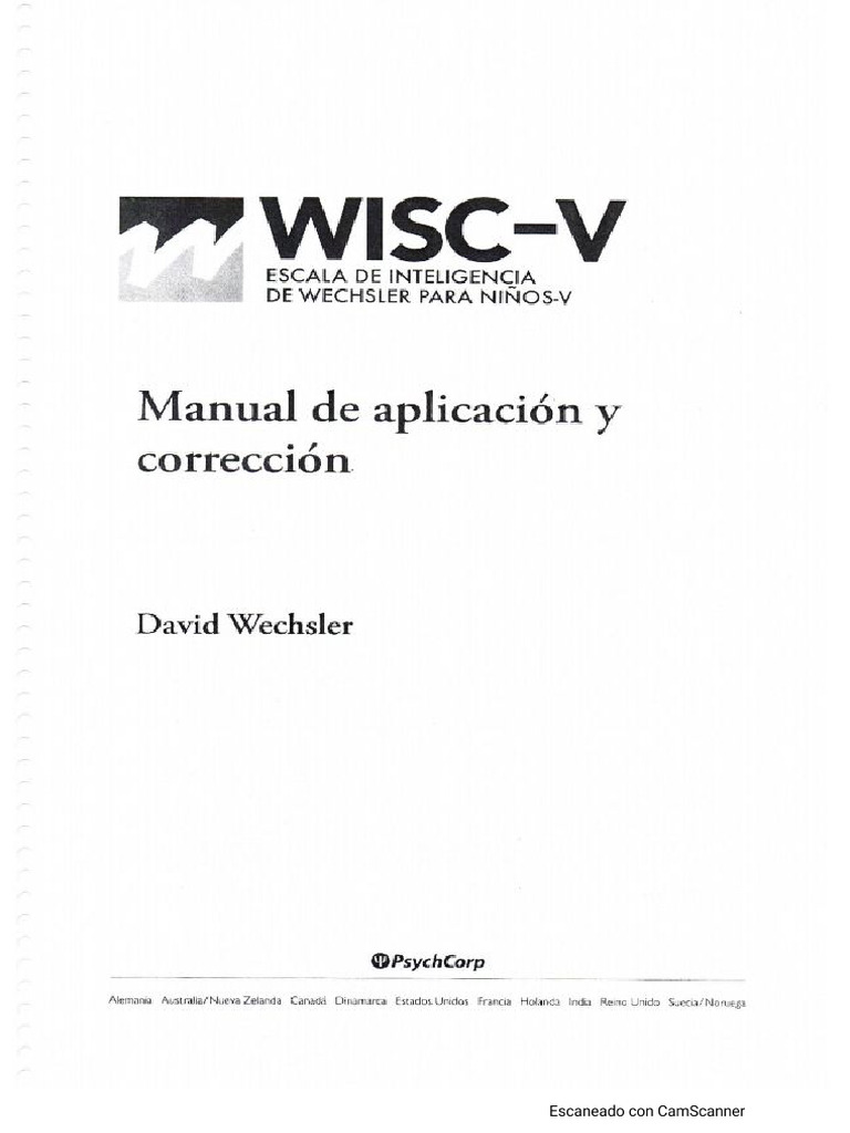 Manual de Aplicacion y Correccion Wisc V 5 PDF Free | PDF