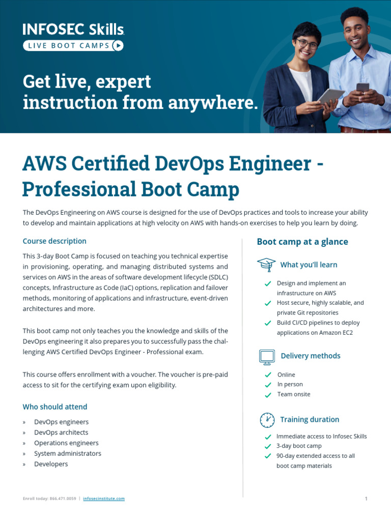 Infosec Aws Certified Devops Engineer Boot Camp | PDF | Amazon Web Services | Cloud Computing