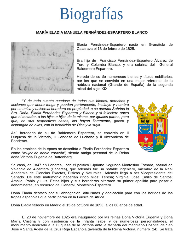 3 biografia ELADIA FERNANDEZ ESPARTERO | PDF | España