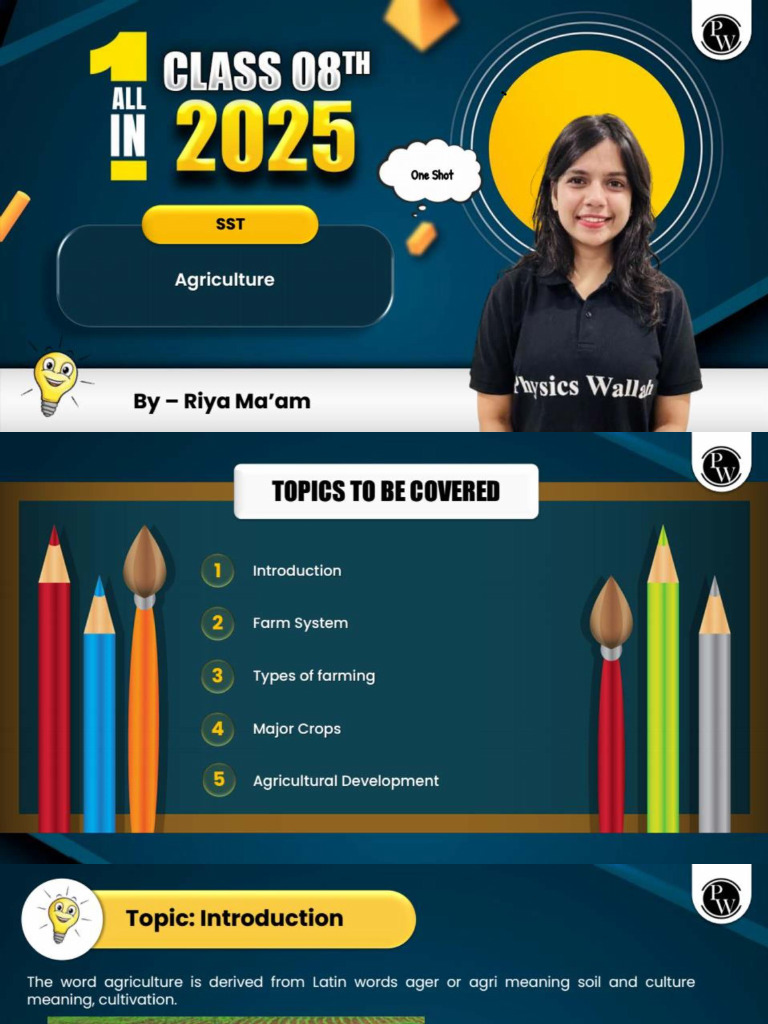 Agriculture - Class Notes - Class 8th - All in One 2025 | PDF