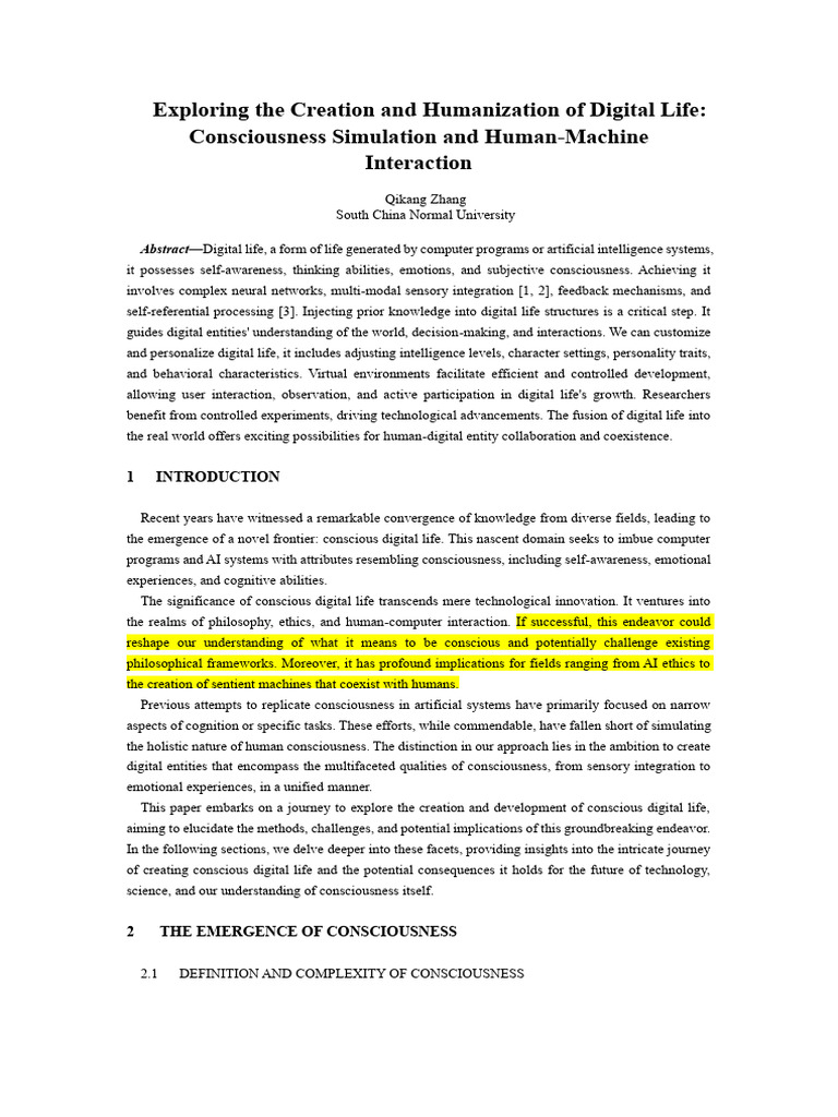 Exploring The Creation and Humanization of Digital Life | PDF ...