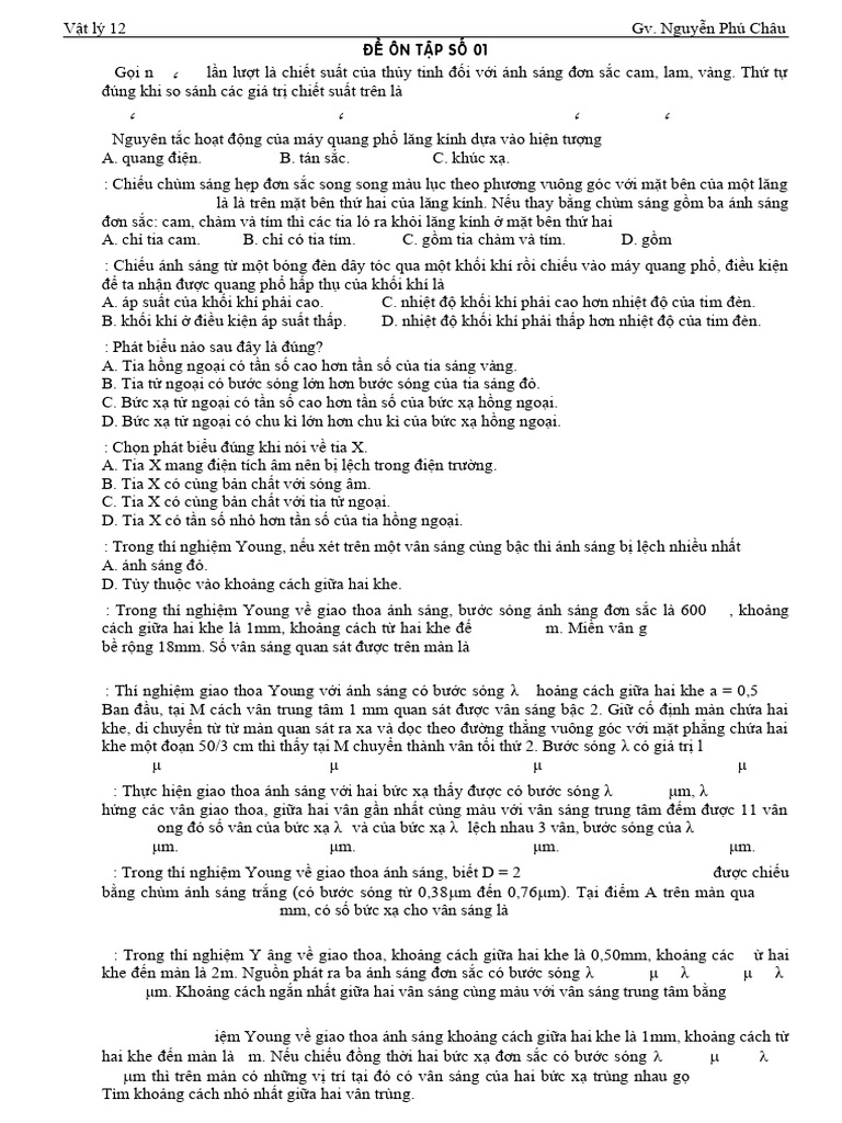 Đề 1 - ôn tập giữa HKII - 2023 | PDF