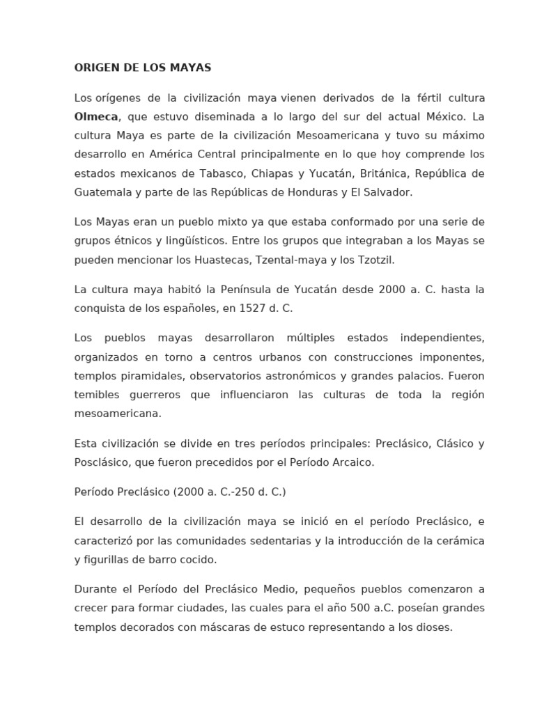 Origen de Los Mayas | PDF