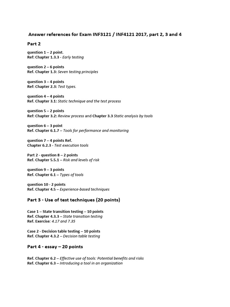 Answer References For Exam Inf3121 | PDF