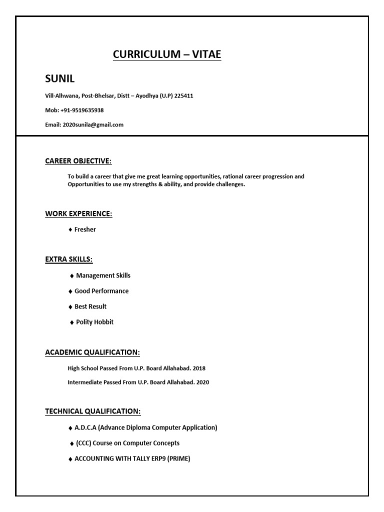 Sunil CV3 | PDF