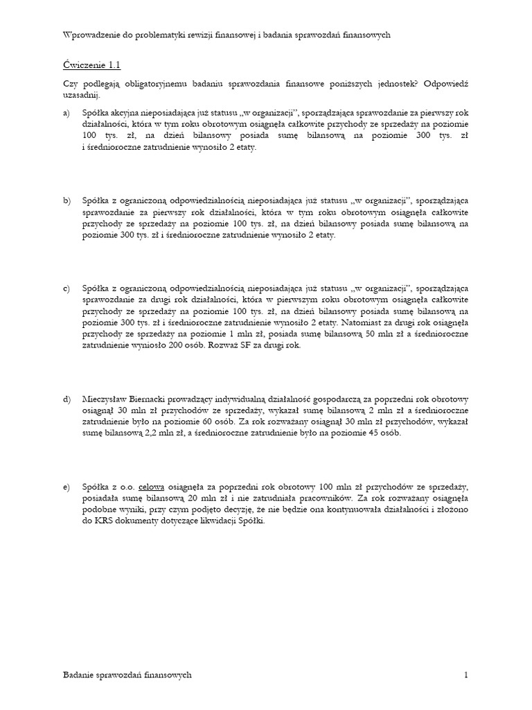 BSF 1 Ćwiczenia | PDF