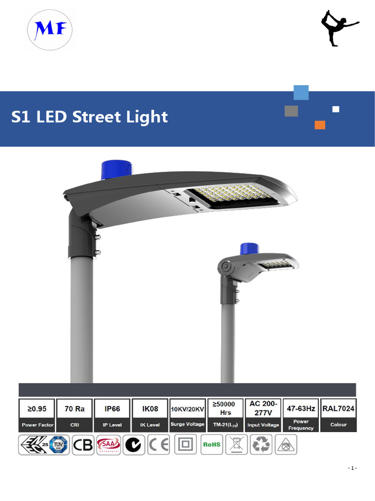 MF LED Street Light Slim family Data Sheet.pdf | PDF | Lighting ...