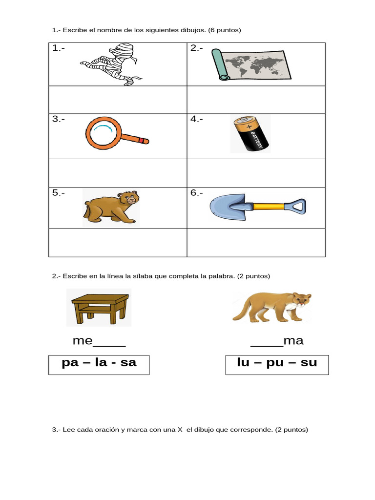 -EVALUACION-DE-LENGUAJE-1-letras-M-P-L-S | PDF