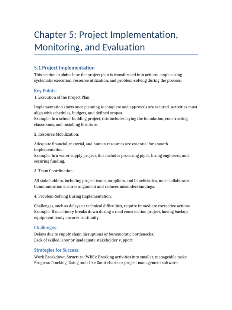 Project Implementation Monitoring Evaluation Summary-1 | PDF | Evaluation | Project Management