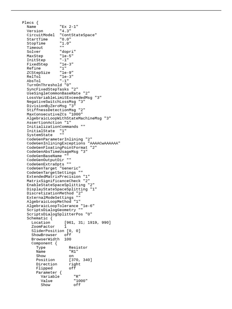 Ex 2 1.plecs | PDF | Parameter (Computer Programming) | Signal Processing