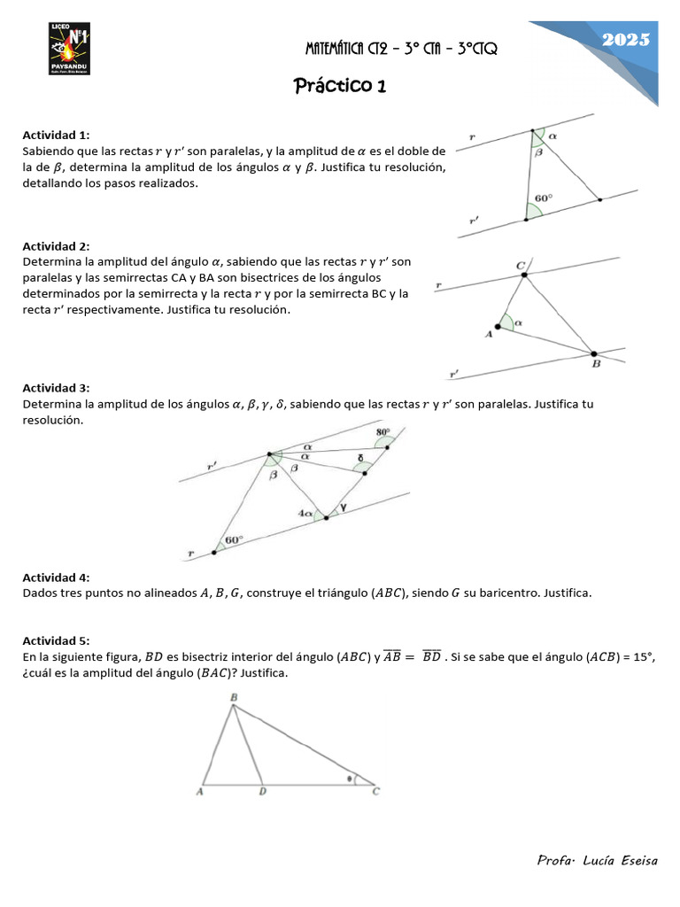 Bisectrices Y ángulos En Geometría Pdf