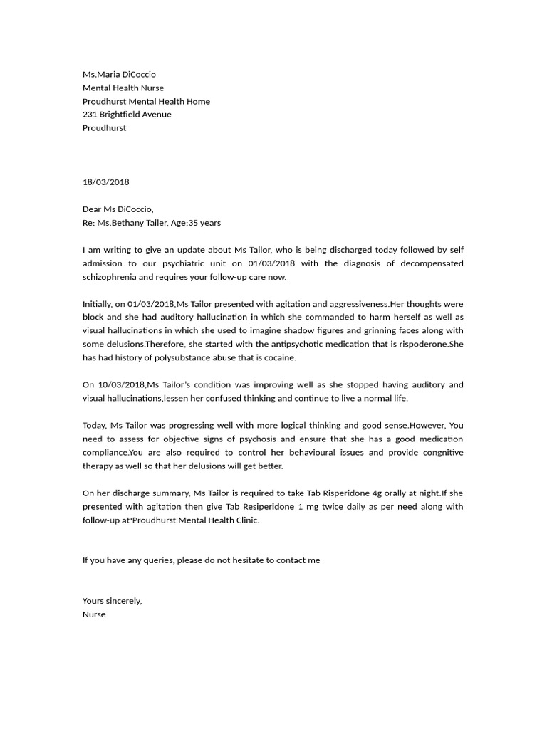 Discharge Letter 2 | PDF