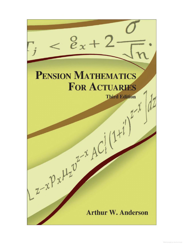 Pension Mathematics For Actuaries | PDF