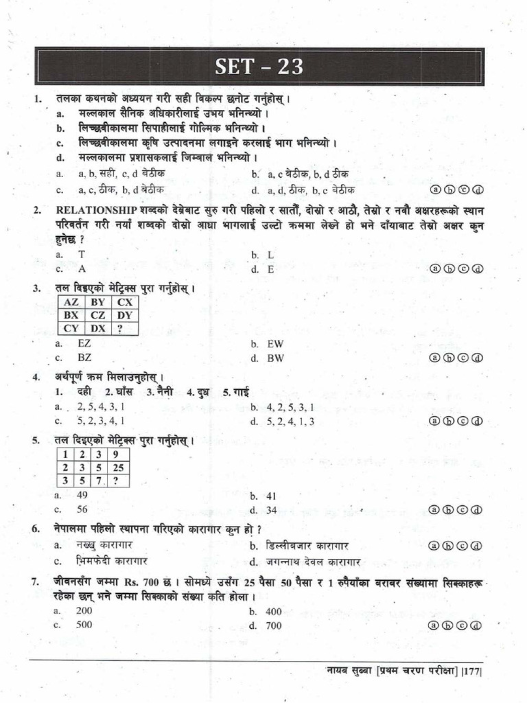 Nayab Subba Model Question Set 23 06172022 | PDF