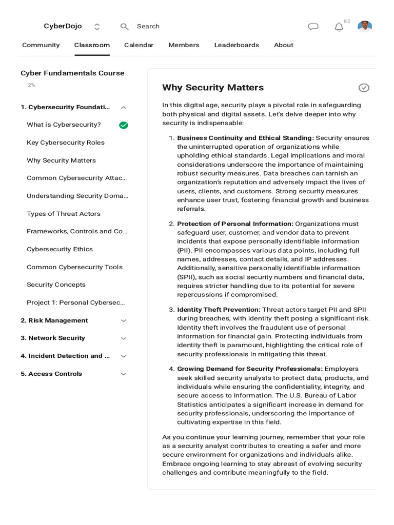 3 Why Security Matters - Cyber Fundamentals Course 3 | PDF | Computer ...